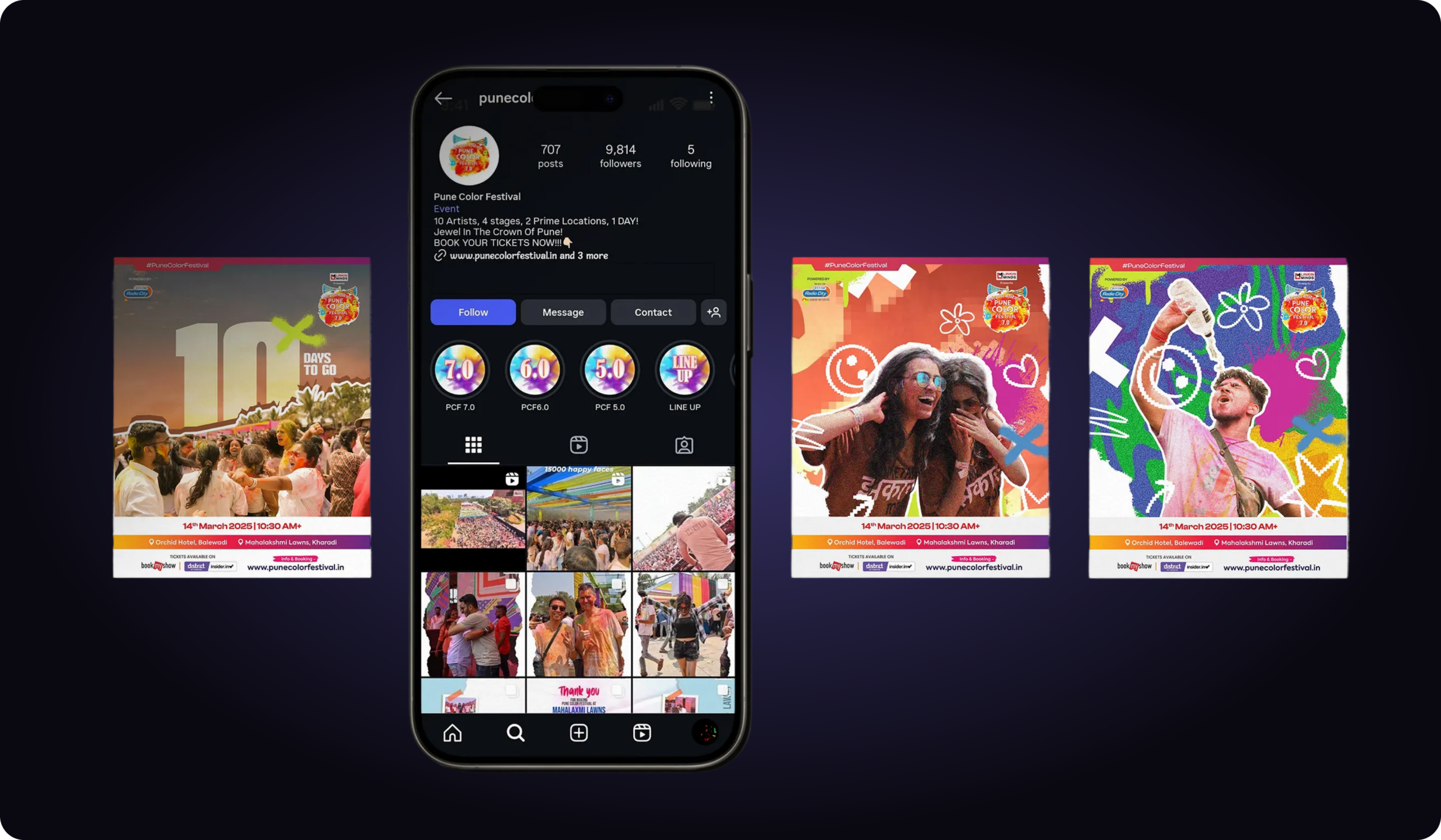 Pune Color Festival case study page - Rhisomeadvertising
